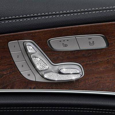 适用于奔驰新E级E200LE300LE260L内饰镶钻座椅调节器装饰贴盖