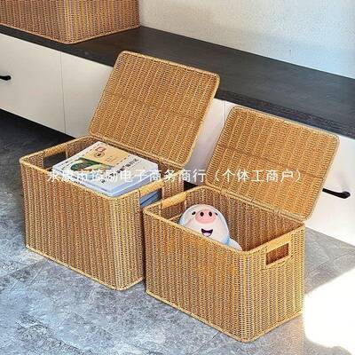 带无品牌/盖大收纳箱号手仿藤编收筐衣物玩具收纳盒纳杂工物储物