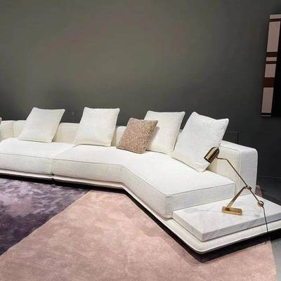 轻ECK奢代地平线别墅沙发意式极现搭简百大气舒适布艺设计师家具