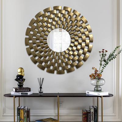 欧式壁挂镜子客厅壁饰背景墙餐厅走廊挂镜玄关定制镜3d立体装饰镜