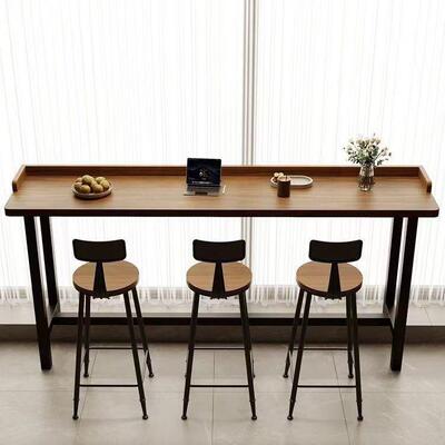 阳台吧台椅桌家用简约实木长桌窄桌条10056585客厅简约脚桌靠高墙