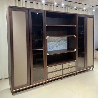 设计简师展款全屋柜酒柜储物柜52911现代约示柜置物新中式乌金木