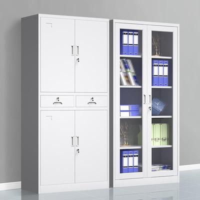 办公钢制文件柜皮铁柜资矮柜抽屉纳带HDL-WJG锁玻璃收料储物柜档