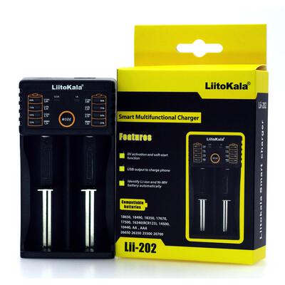 liitokalalii-2022170018650充电器usbusb电池充电器双槽直销