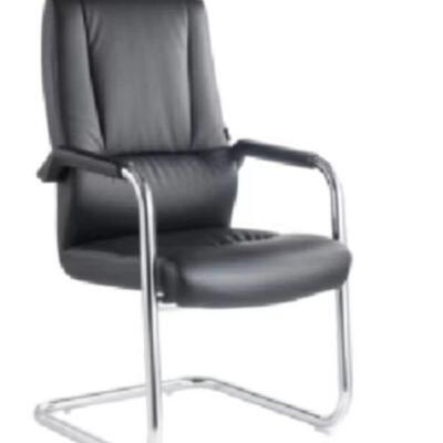 皮艺办公椅钢制脚弓形椅SYWB-Y02尺寸470*600*990