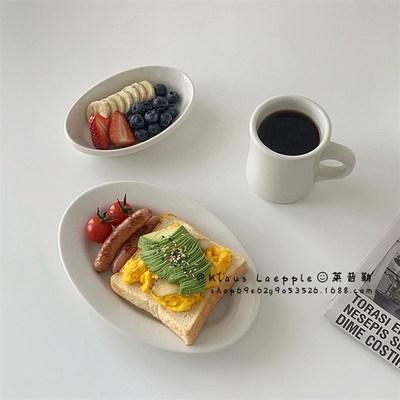 TUXTON德士敦耐高温陶瓷餐碗盘西餐厅烤箱蔬菜沙拉椭圆烤