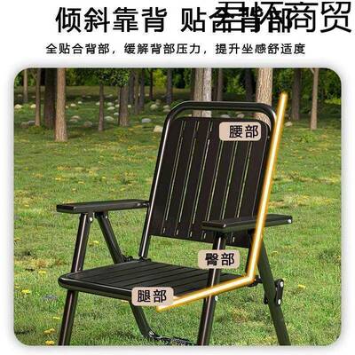户椅外折叠便式露营椅子庭院休闲台防携水靠背椅NAI耐用折阳叠凳
