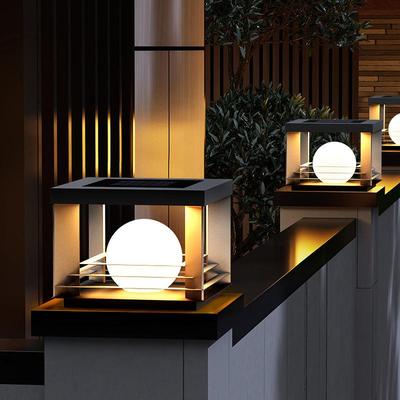 太阳能庭院柱头灯防水户外门头门柱别墅柱子墙头景观灯大门围墙灯