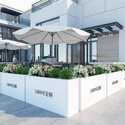 户外花外摆商业街GB-20220售楼部广箱场长方形花盆槽花坛花子花架