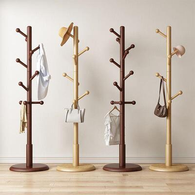 实衣架办公室衣架落地木间卧室挂衣架客厅70362房简帽易衣服挂包