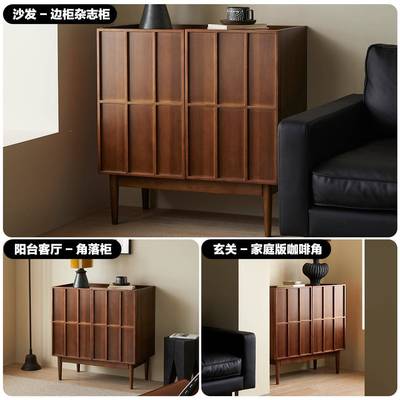 FQA20#实木柜无品牌/矮子客靠墙收纳柜中柜古边储物小立柜柜厅墙