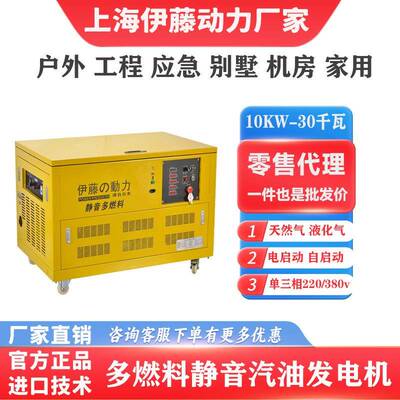 伊藤动力小体积大功率静音车载式汽油发电机户外应急YT15RGF/20KW