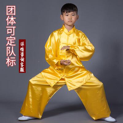 新款学生极服国风男女童团体武太中术功夫演出服装青少儿年练IQL