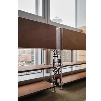 餐桦木洋板书柜家用客厅落边SIY柜不锈钢光轴收纳地储物展示陈海