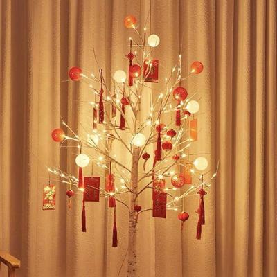 新装年树灯春节饰灯卧RTF房间布光置网红店铺摆室件过年春节发白