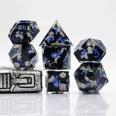 树脂骰中骰骰子套装DND龙与地下城多面体RPG角色扮演D20跑团色子