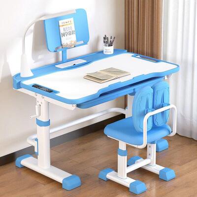 新款学桌儿童书椅桌套装家用学生课桌手摇升降习桌写字桌床UUM边