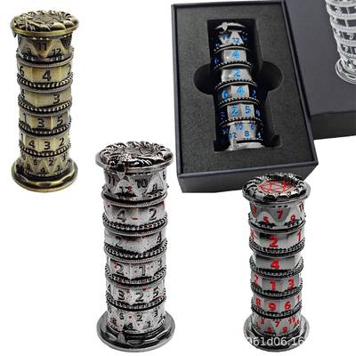 七合一金属骰子塔可旋转的多面体骰子RPG角色扮演DND骰子金属骰子