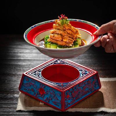 特色酒店龙纹盅餐创碗意个性中式F769JS98菜厅酒店冷盘小炒意碟子