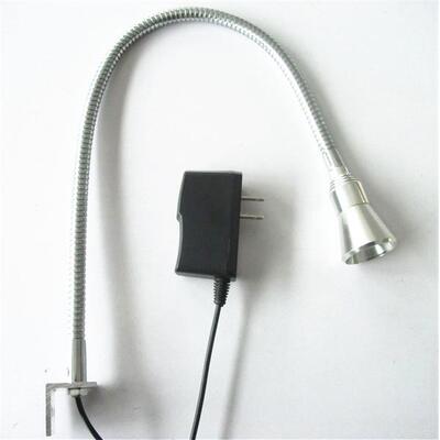 1*3W220V铬色全铝小灯头软管LED机床照明灯蛇形管万向灯