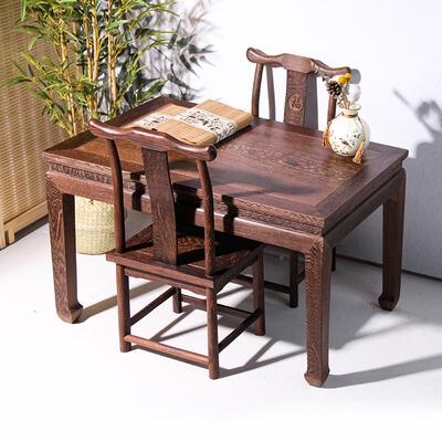 鸡翅木餐桌简茶约小户型客厅茶几实木长桌条75618桌小饭户型家用