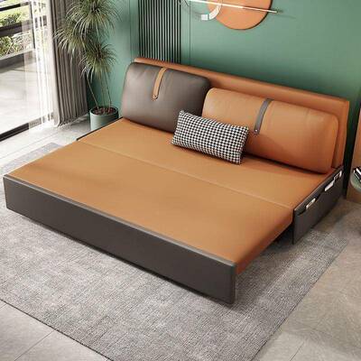 极简科技布沙22039发床坐卧两用床铁厅多纳功折叠收书能房双人小