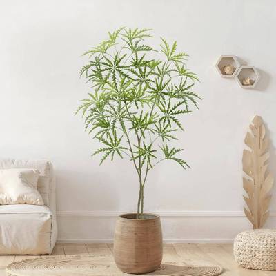 网红假绿植孔雀木人HUV造装仿真植物室内大型落地盆饰摆件造人假