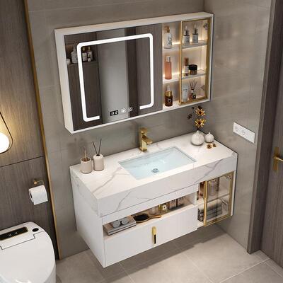 现代简约轻奢室岩板陶36065瓷浴组柜合洗手洗脸面池卫漱生间洗台