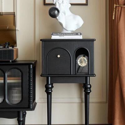 美式法式实NAI木轻奢储物柜卧简室现代置物架约床头具柜收纳家复