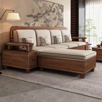 黑胡桃组实沙发冬30083夏两用合客小户型新款现代简约木厅储物民