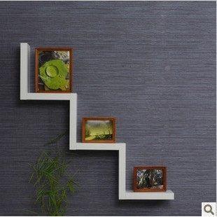 型创意搁隔架板置物装饰壁挂板墙上支架书架收纳壁W挂式98937极简