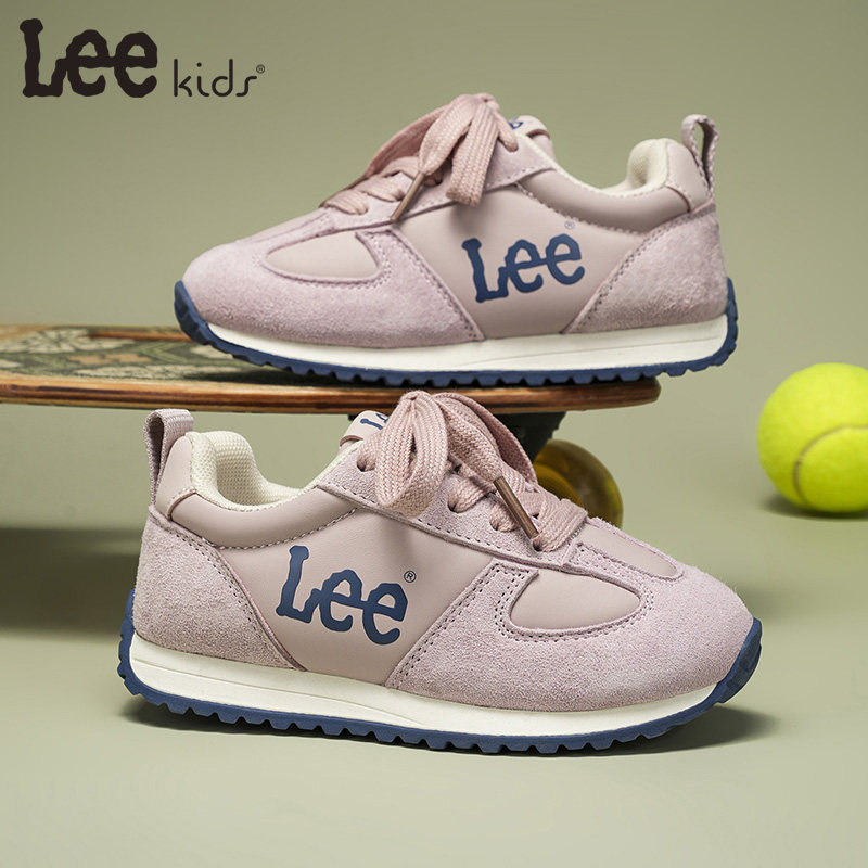 Lee kids儿童运动鞋软底春秋款粉色女童阿甘鞋男童跑步鞋户外童鞋