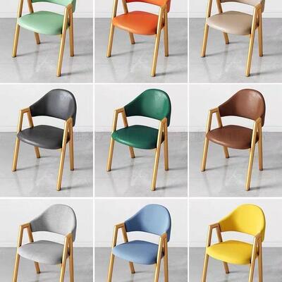 '北欧轻餐椅205新MIH款实木奢2框架靠背椅家商用奶茶店A字用椅'