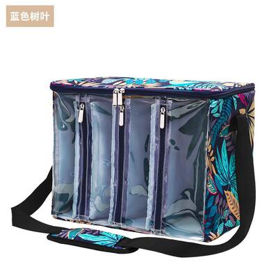 新款线编织工具收纳EB069-C1出包蓝色树叶大容量便携式外钩毛线毛