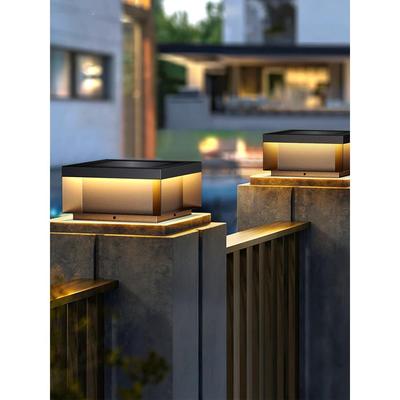 太阳能户外防水柱头灯别墅大门两侧庭院阳台围墙灯现代室外门柱灯