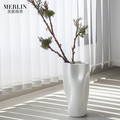 陶美联饰界创意瓷瓷花瓶艺术摆设家居饰品简插YFJ约花瓶陶摆件ins