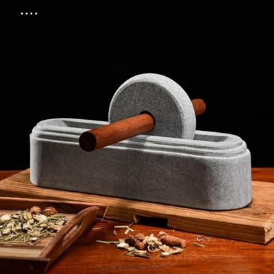 家用碾子手槽药船石头药捻子碾撵槽工具粉药碎机老式z6JTScty石头