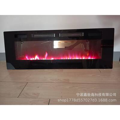 新品50寸超薄8cm厚双风机配置仿真火焰加热电壁炉取暖器fireplace