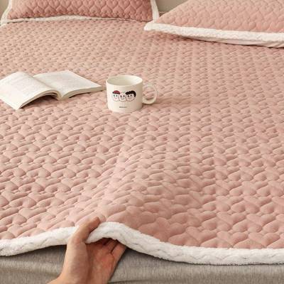 加厚双床携垫软垫床垫盖牛人奶绒加绒学生宿舍便式牛奶绒清恒家访