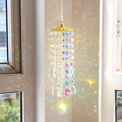 suncatcher水晶风铃客厅墙壁灯串装饰炫彩风铃户外花园挂饰
