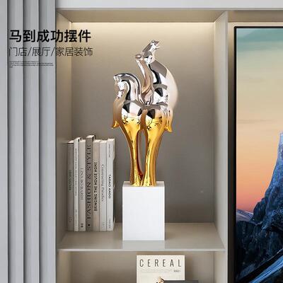 马到成功客厅大型落乔迁礼品zls21241摆件奢公艺司办公地室轻术雕