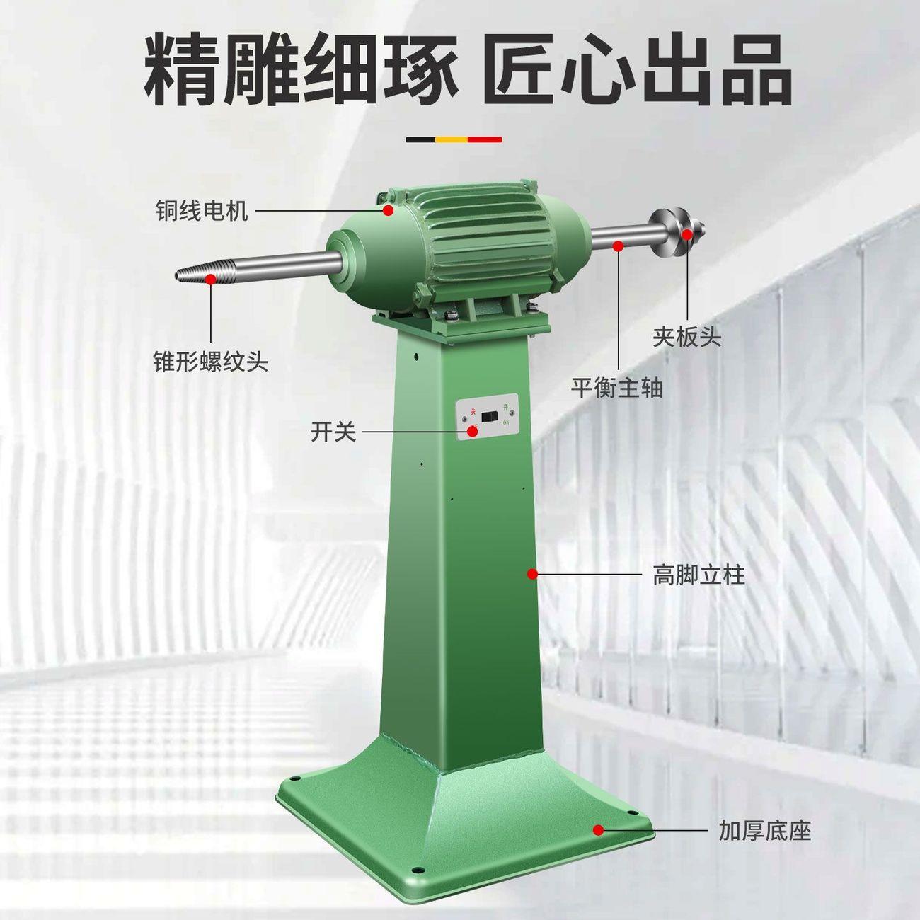 三相立式调速抛光机打磨机拉丝机380V尖夹双头布轮砂带砂轮机台式