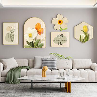 清北欧客厅装组饰画VRT小新创意合壁画现代简约高级沙发背景墙感