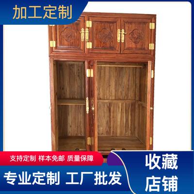 鲁一方CIE木实木家木具北落房梁班老榆多功能卧室1.5米三门衣柜