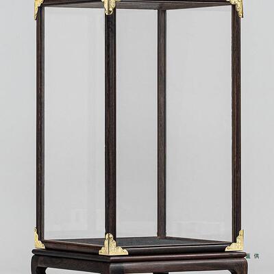 红木玻璃罩紫展檀宝笼摆件文古玩董观音佛像透明光F99MSH67防尘罩