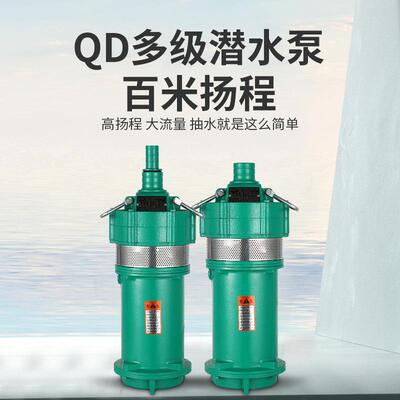 QD多级潜泵水泵家用220V高扬程程抽水机农用灌溉水老EBD鼠工降小