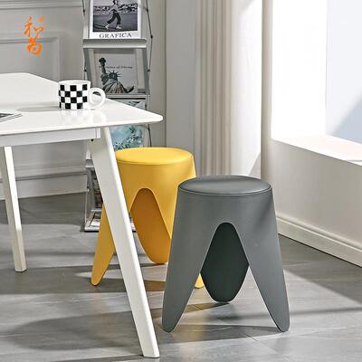 塑8814料凳子叠放家用加椅子餐高凳子胶凳风车桌板凳圆凳现代厚简