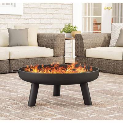 欧美户外花园篝火火盆露营30英寸圆形火坑后院大院金属火炉