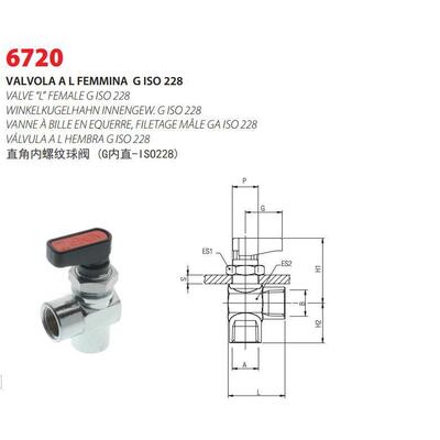 意N大利JZR安耐AIG直EP铜镀镍角内螺纹球阀纹G内直螺06720