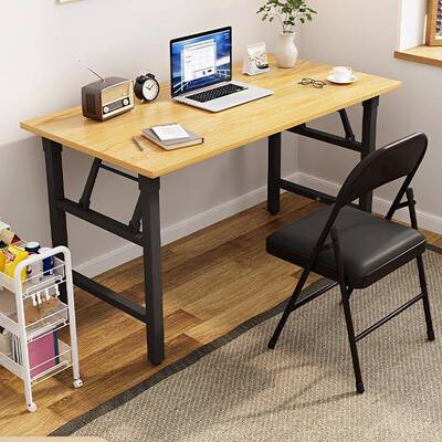 方形书桌卧办桌桌子长家用免安装出租屋学生XNJ写公字桌折叠电脑